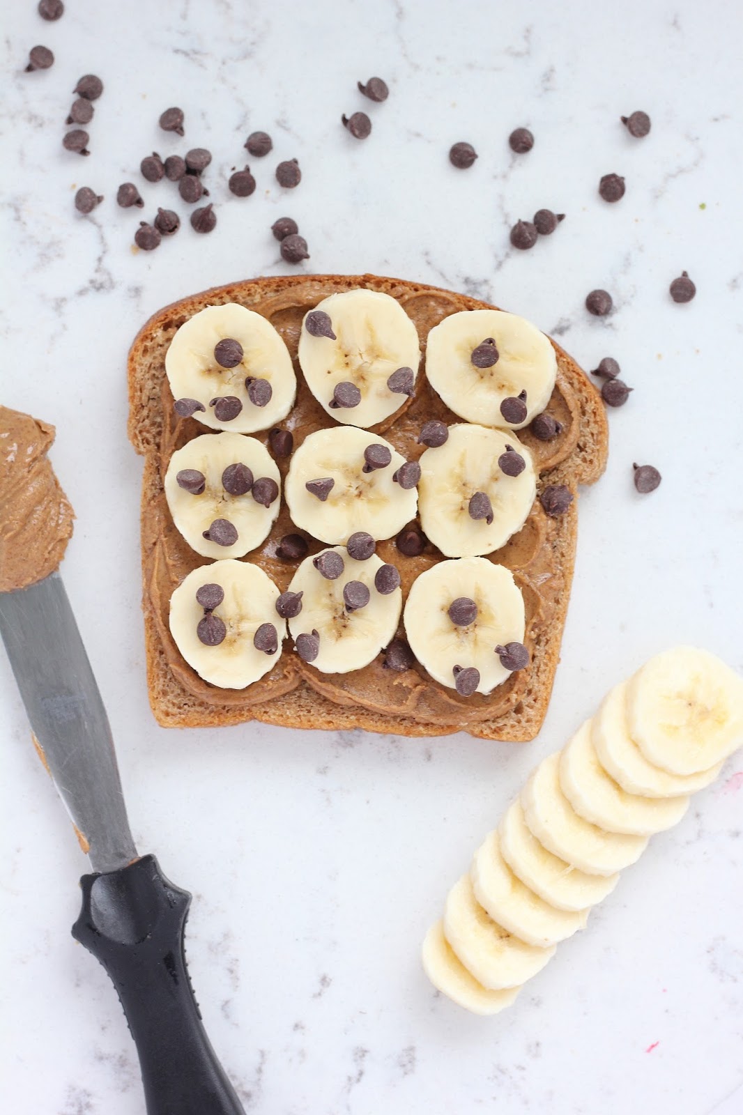 Breakfast Toast Week: Almond Butter Banana Toast with Dark Chocolate Chips
