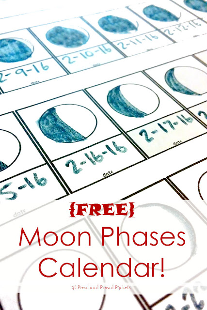 {FREE} Moon Phase Tracking Printable! | Preschool Powol Packets