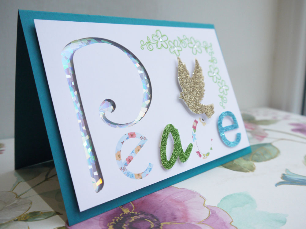 Silhouette UK: Peace card using triple layered fonts