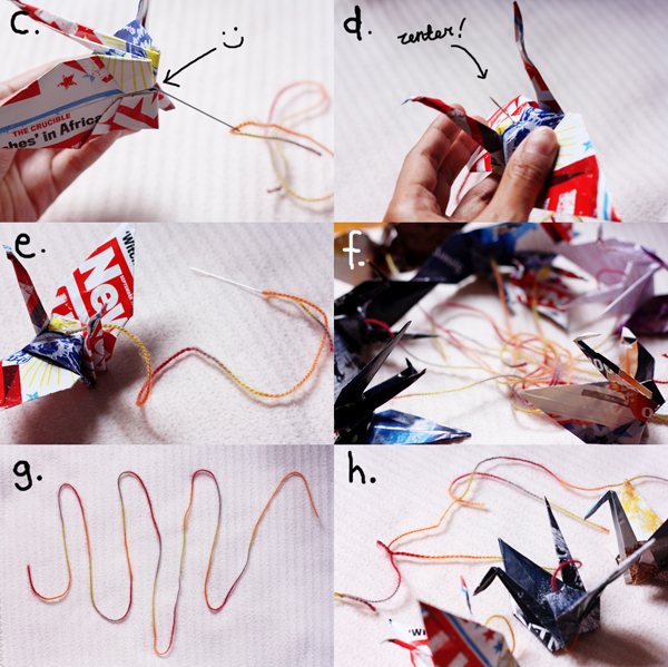 DIY: Paper Cranes Garland | potatopanic!: DIY: Paper Cranes Garland
