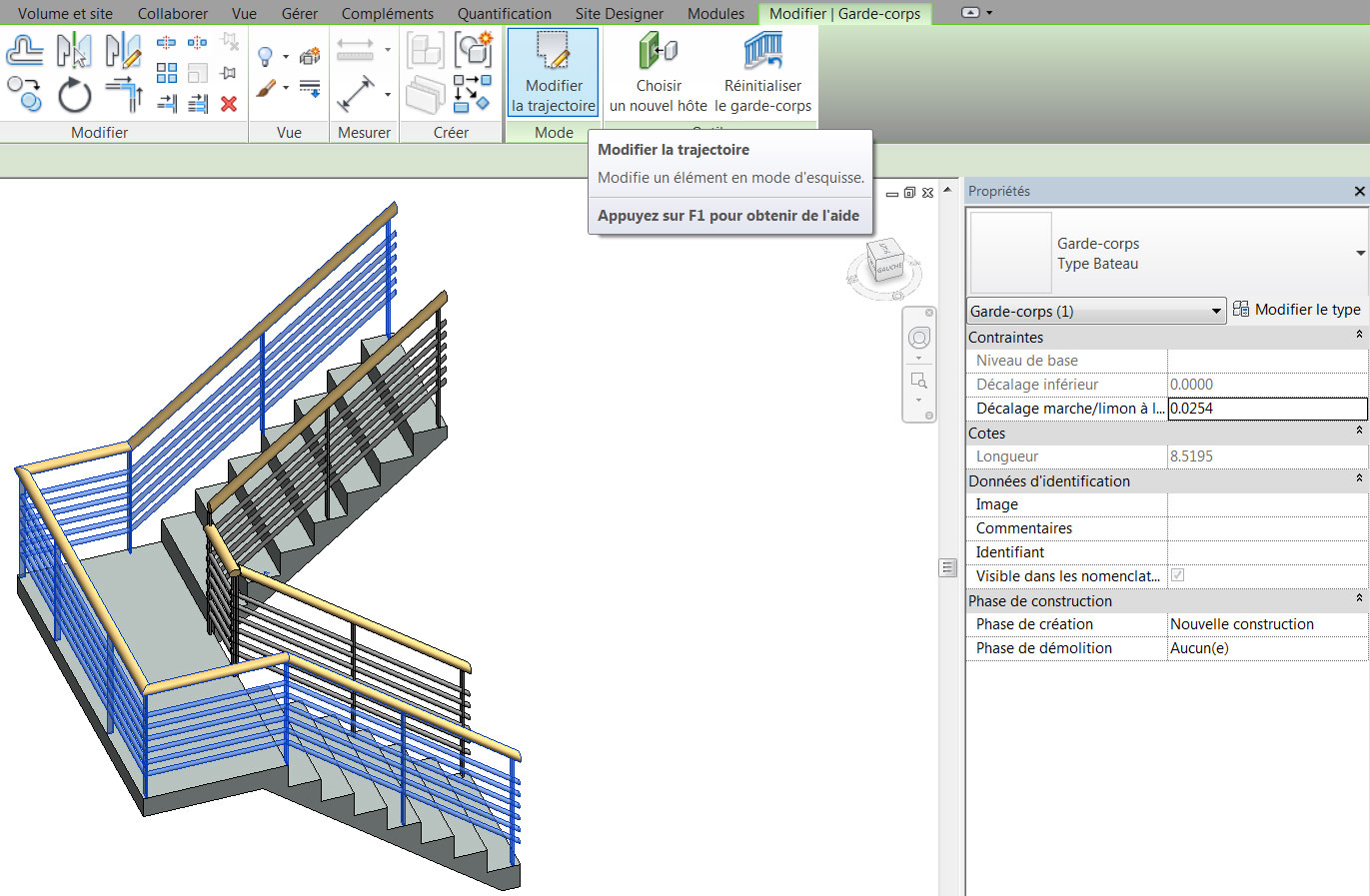 Revit-Mémo: Revit 2015_Différents Garde-corps pour un même escalier