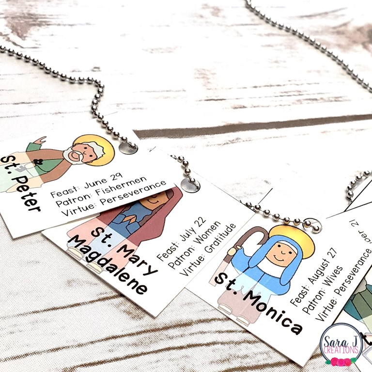 Catholic Saints Tags | Sara J Creations