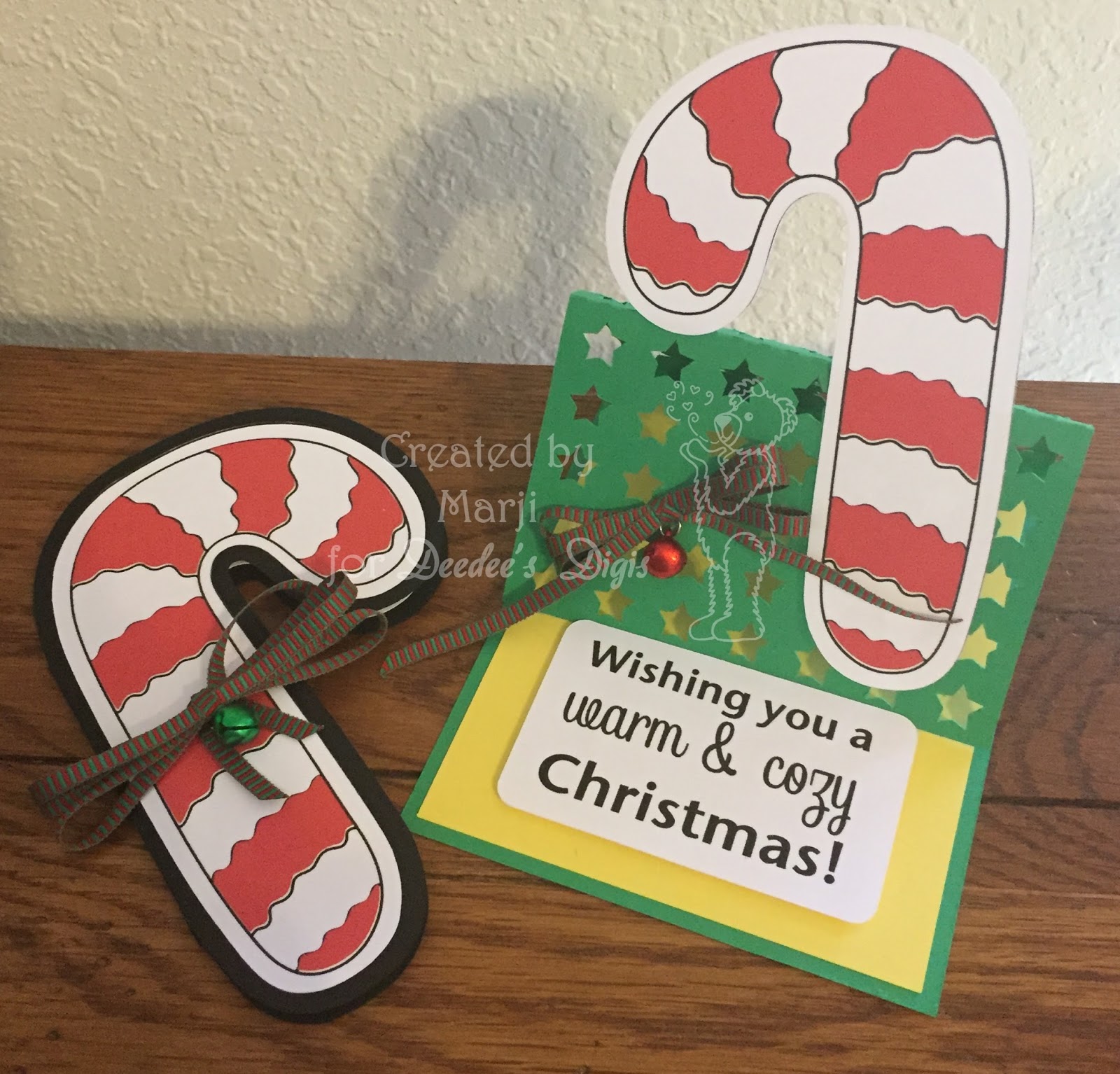 3 Girl JAM: Candy cane cards by Marji