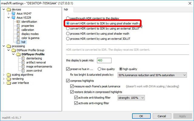 睇片研究所: madVR的HDR功能 體驗次世代色彩標準