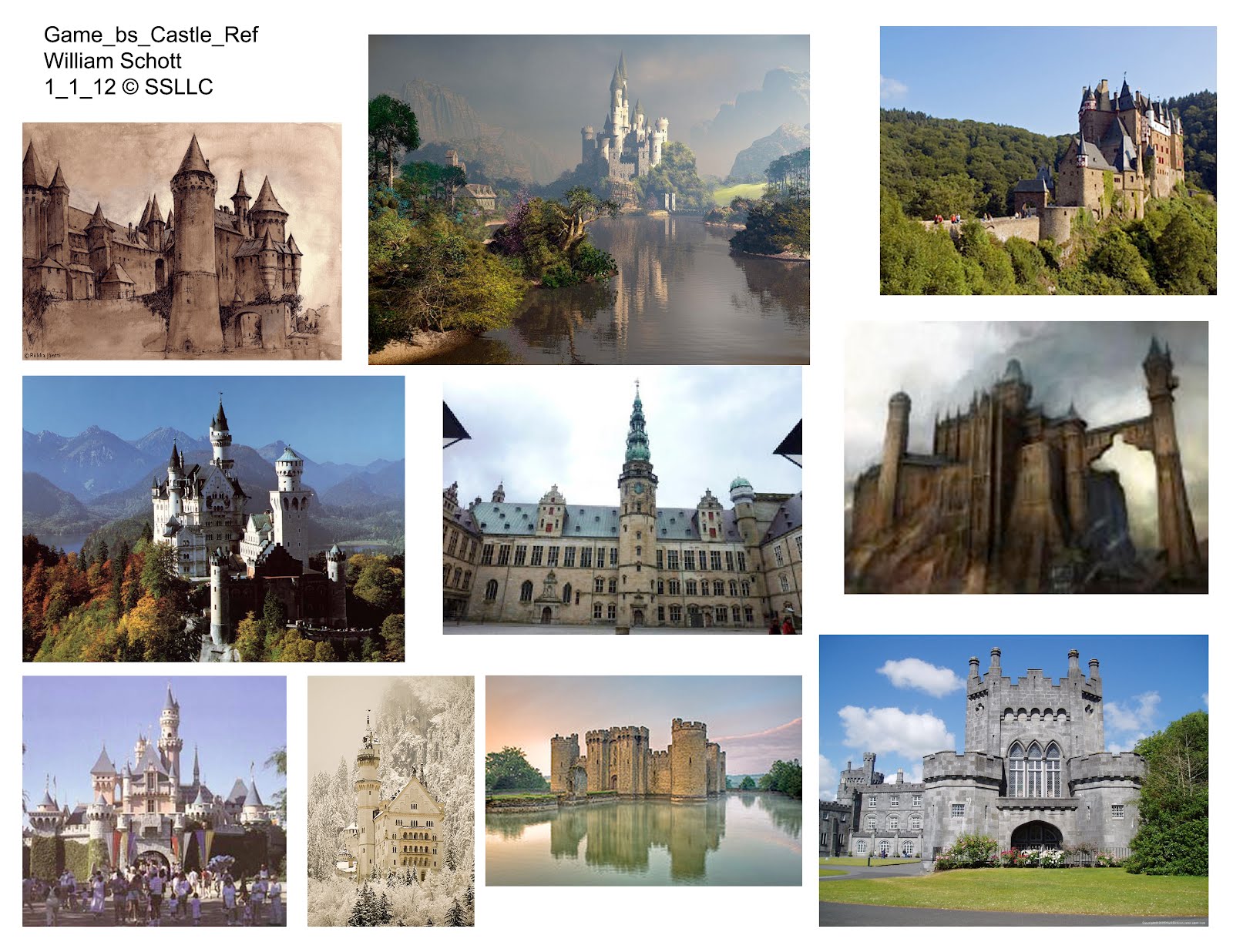 sharpstudio: Concept Designs by Bill Schott: GAME: Castle Reference Sheet 1