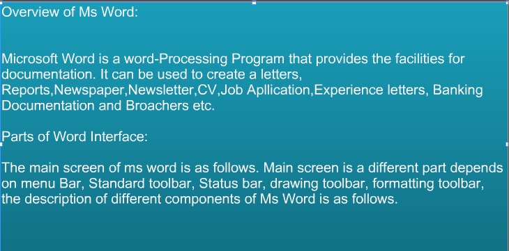 ALL ABOUT MS WORD ALL ABOUT MS WORD