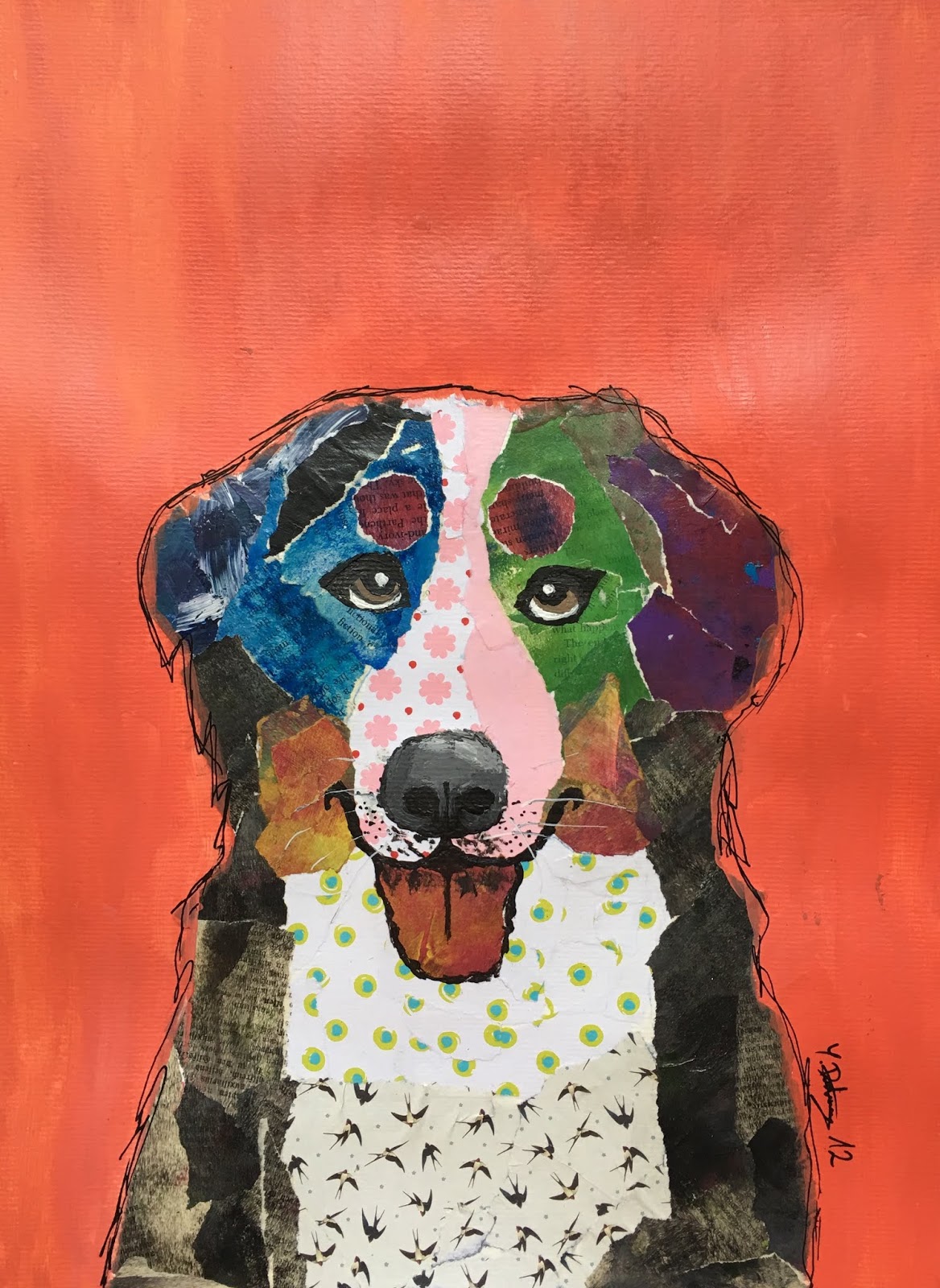 Art Room Britt: Michel Keck Collage Dogs