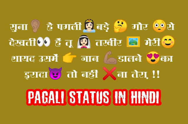 Sun Pagli Status In Hindi For Fb । पगली स्टेटस