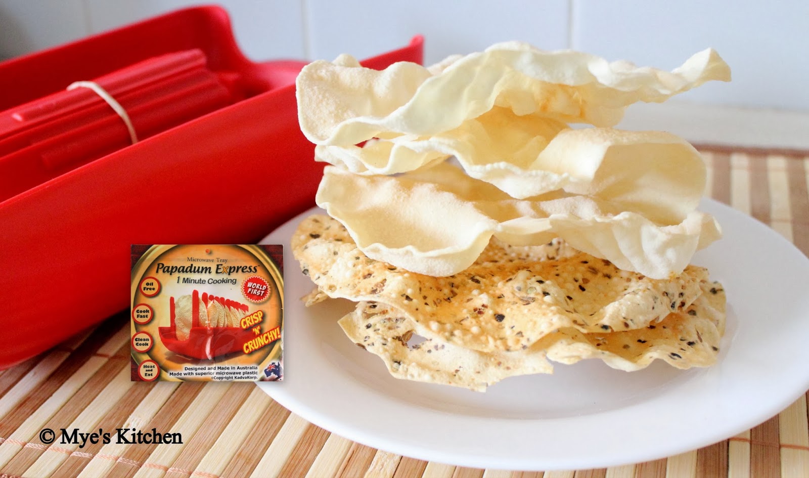 Mye's Kitchen: Papadum Express - Oil Free Microwave Papadum Maker