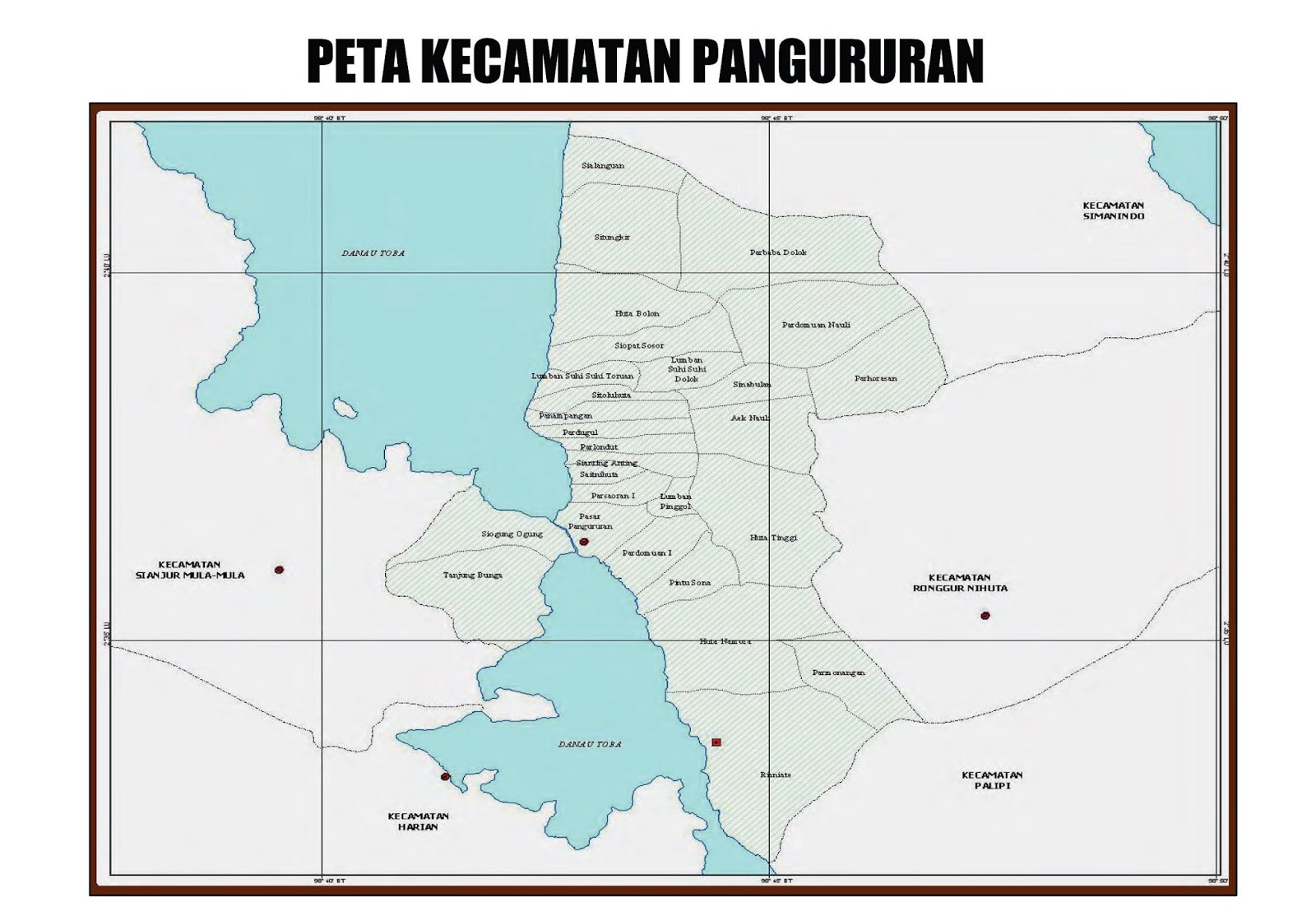 Peta Kecamatan Pangururan Kabupaten Samosir - Kantor Camat Pangururan