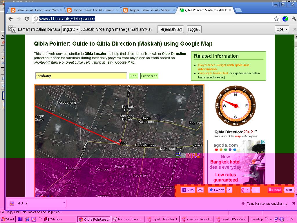 Islam For All: Menentukan Arah Kiblat Dengan Qibla Pointer