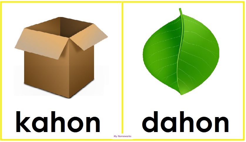 My Homeworks: MAGKASINGTUNOG NA SALITA KAHON - DAHON