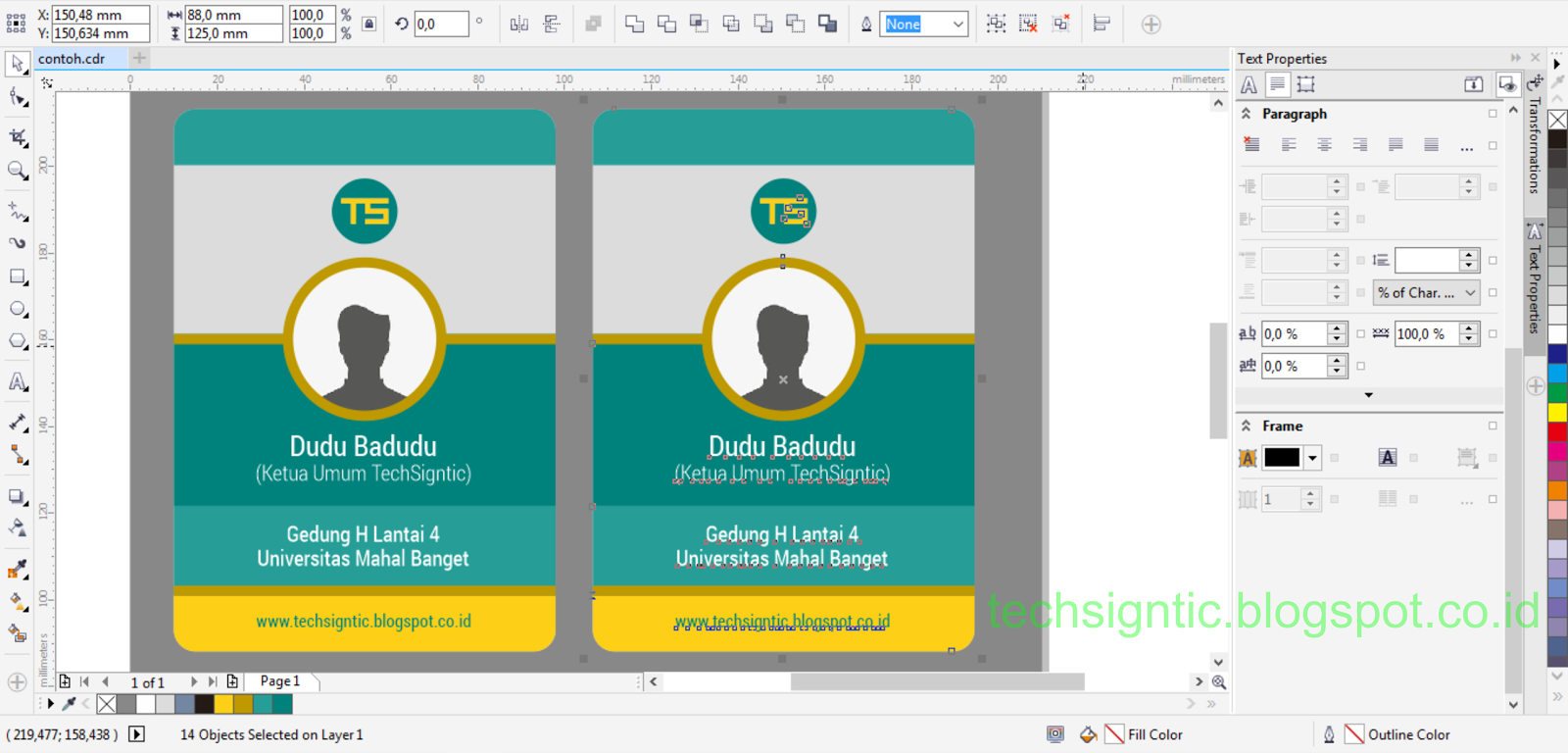 Tutorial Membuat ID Card Modern (Vertikal) Menggunakan CorelDraw X7 ...