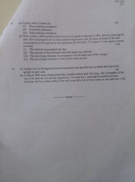 Naval Architecture ⚓- MEO Class 2 Papers