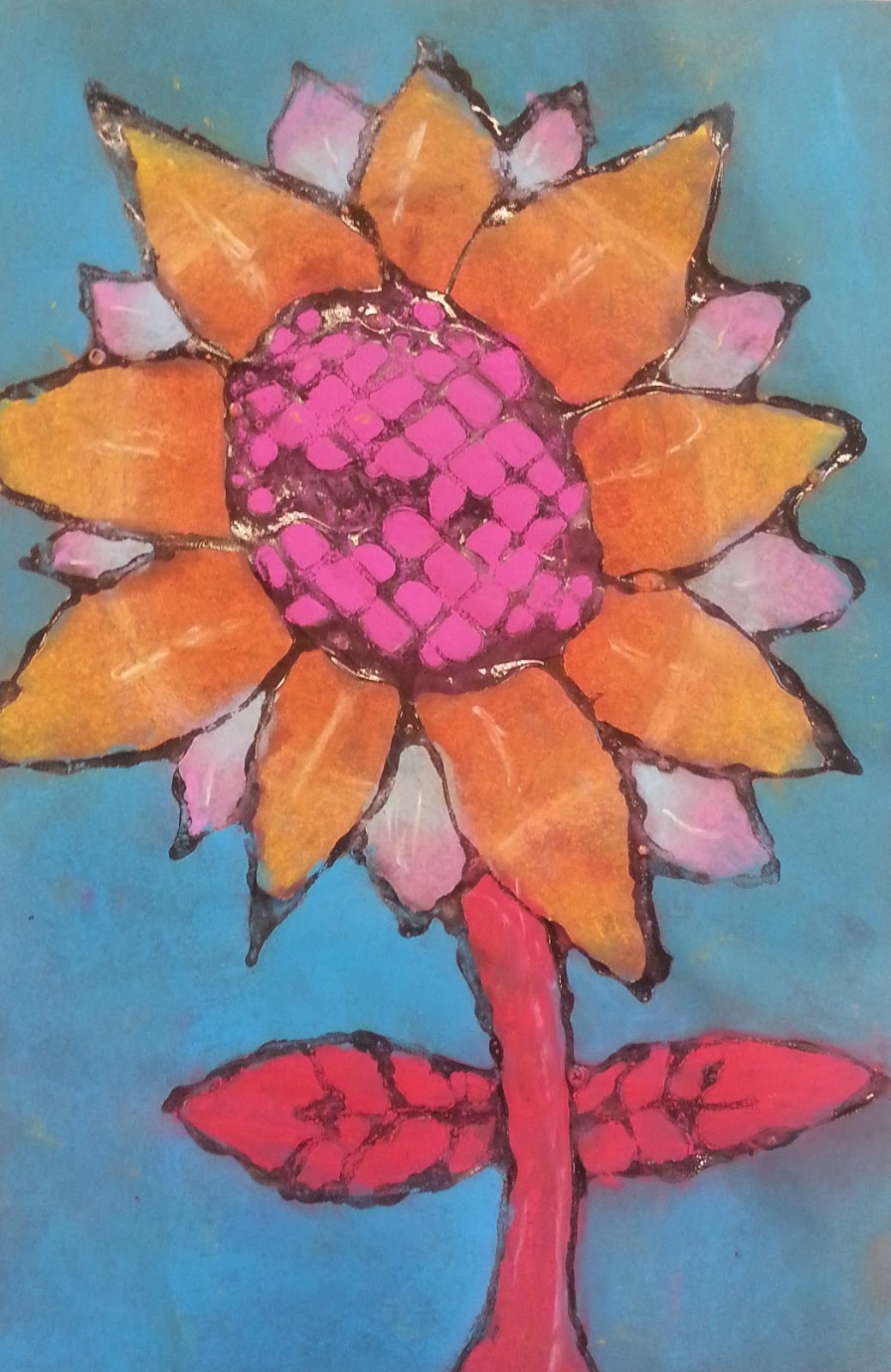 A Faithful Attempt Chalk Pastels And Glue Sunflowers a-faithful-attempt-chalk-pastels-and-glue-sunflowers