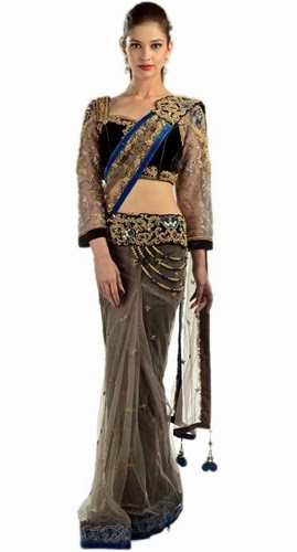 Saree - Fishtail / Fish-Cut / Fish Bottom Saree 2015-2016 - Pakistani ...