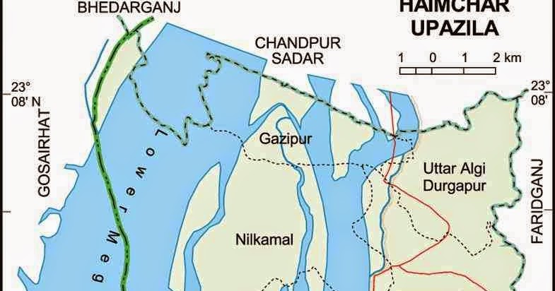 Haimchar Upazila Map, Chandpur District, Bangladesh