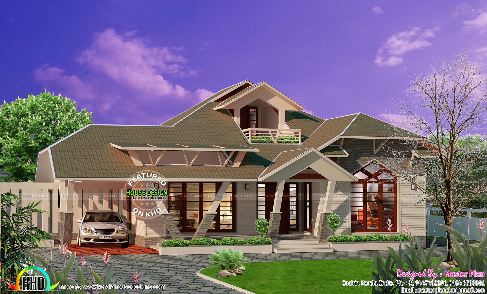 Single story home with useful slop roof - Kerala Home Design and Floor ...