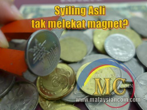 Duit syiling asli tak melekat magnet? - Malaysia Coin