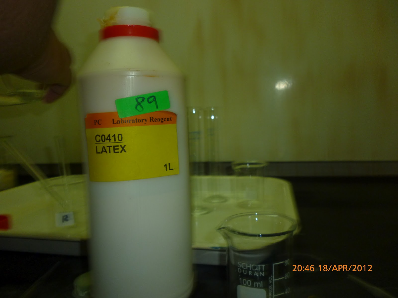 PANITIA KIMIA SMKTD2: EKSPERIMEN GETAH /LATEKS 5 SAINS 2 /2012