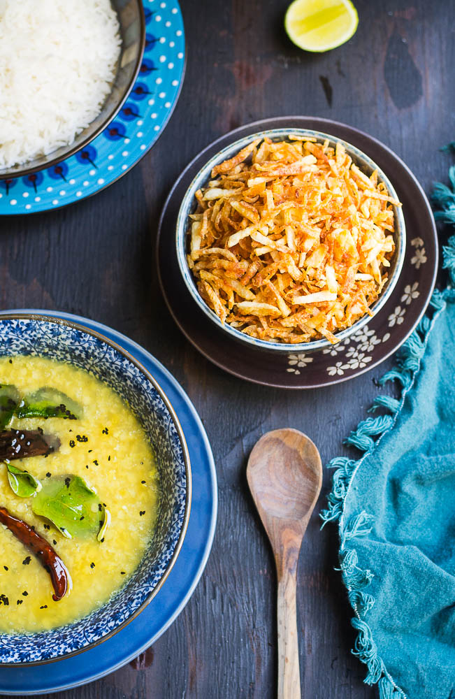 Mix and Stir: Lebu Pata Diye Dal r KurKure Alu Bhaja ( Lentils with ...