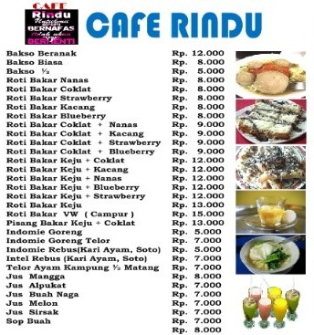 CAFE & WARNET GAME ONLINE'RINDU': Daftar Harga Makanan & Minuman di ...