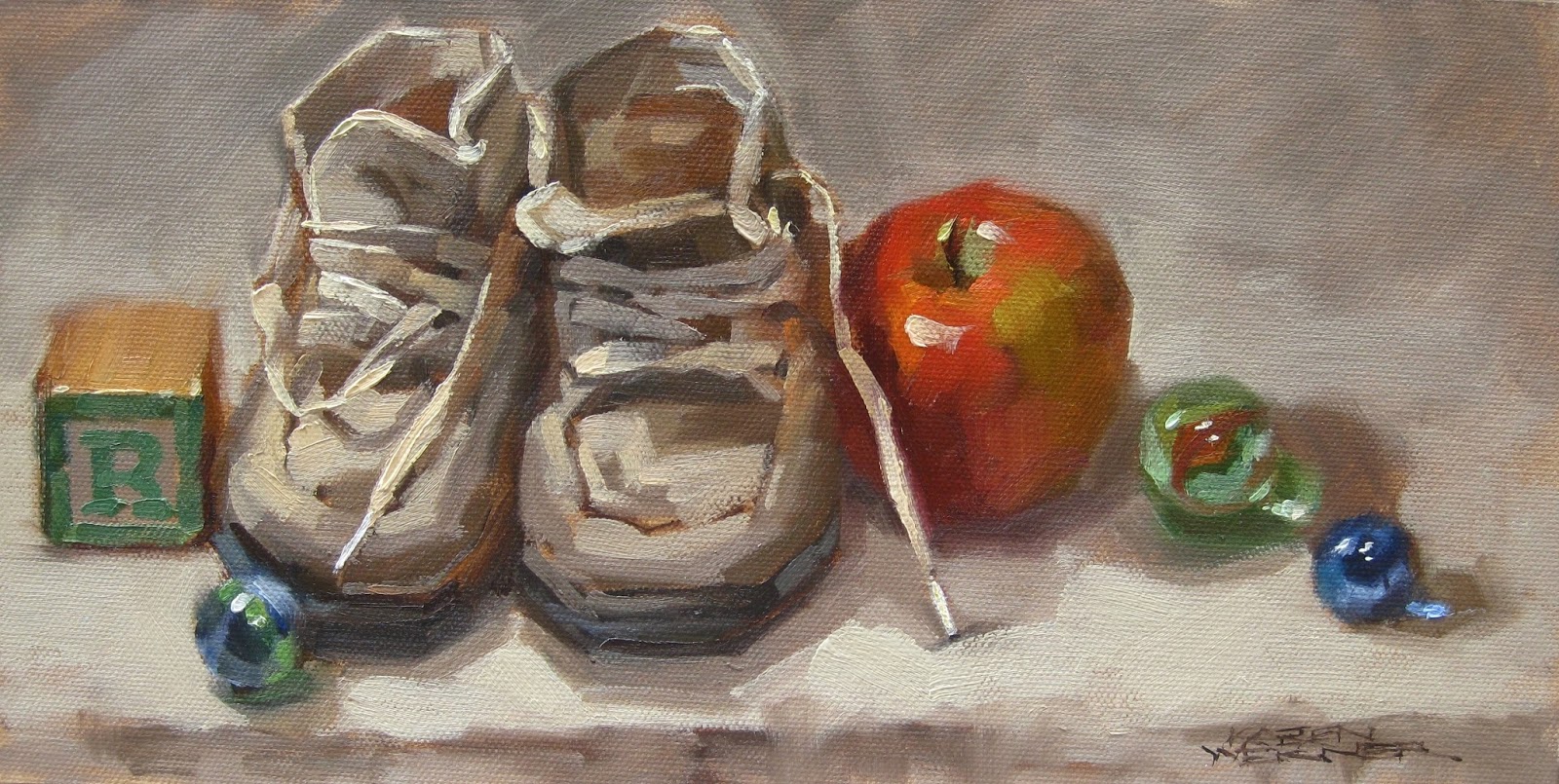 Karen Werner Fine Art: Still Life With Baby Shoes