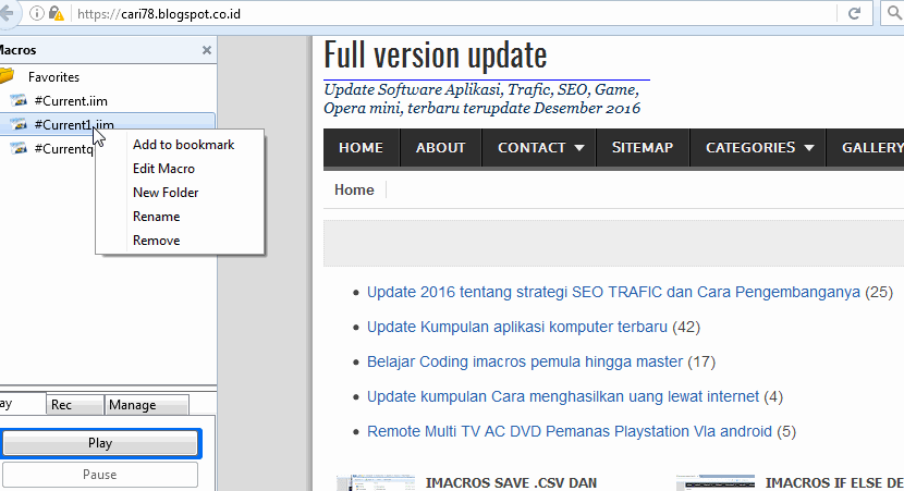 CODE Imacros Html CLASS to extract - Full version update