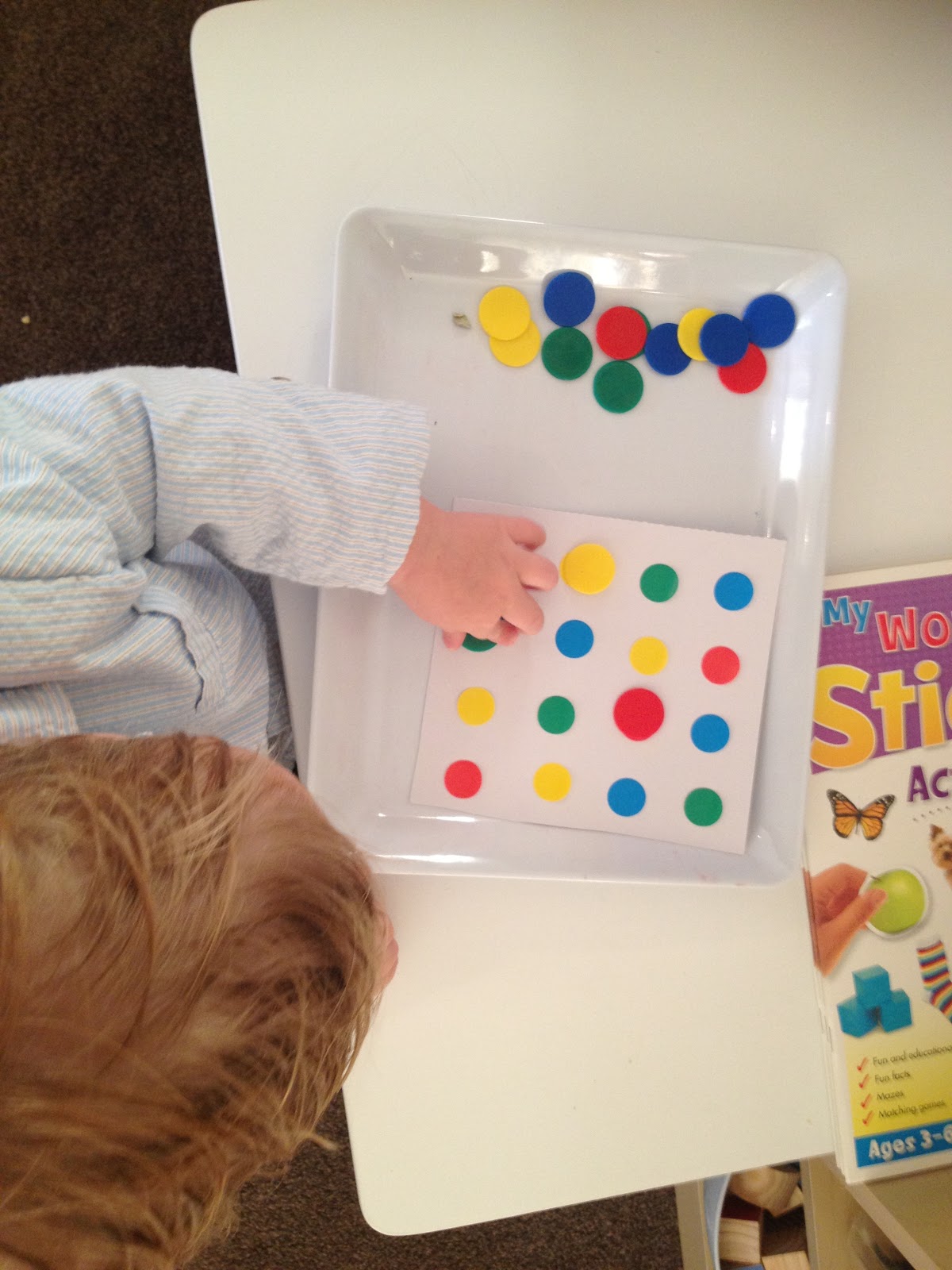 What do you do all day?: Coloured counter matching