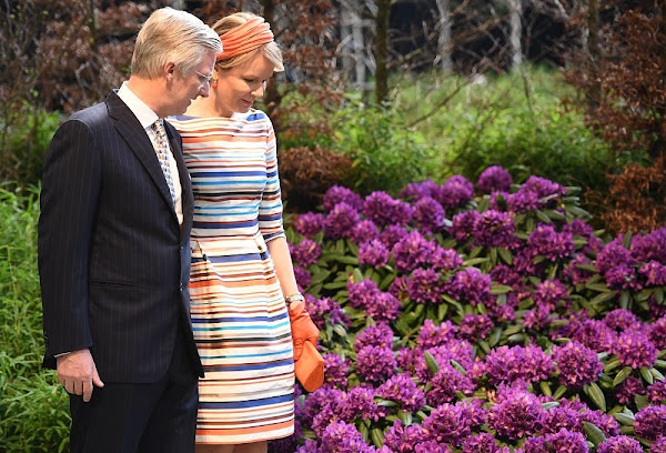 King Philippe and Queen Mathilde visits the Floralien Flower Festival