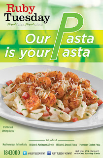 "Our Pasta is Your Pasta" at Ruby Tuesday Kuwait ~ Ruby Tuesday Kuwait