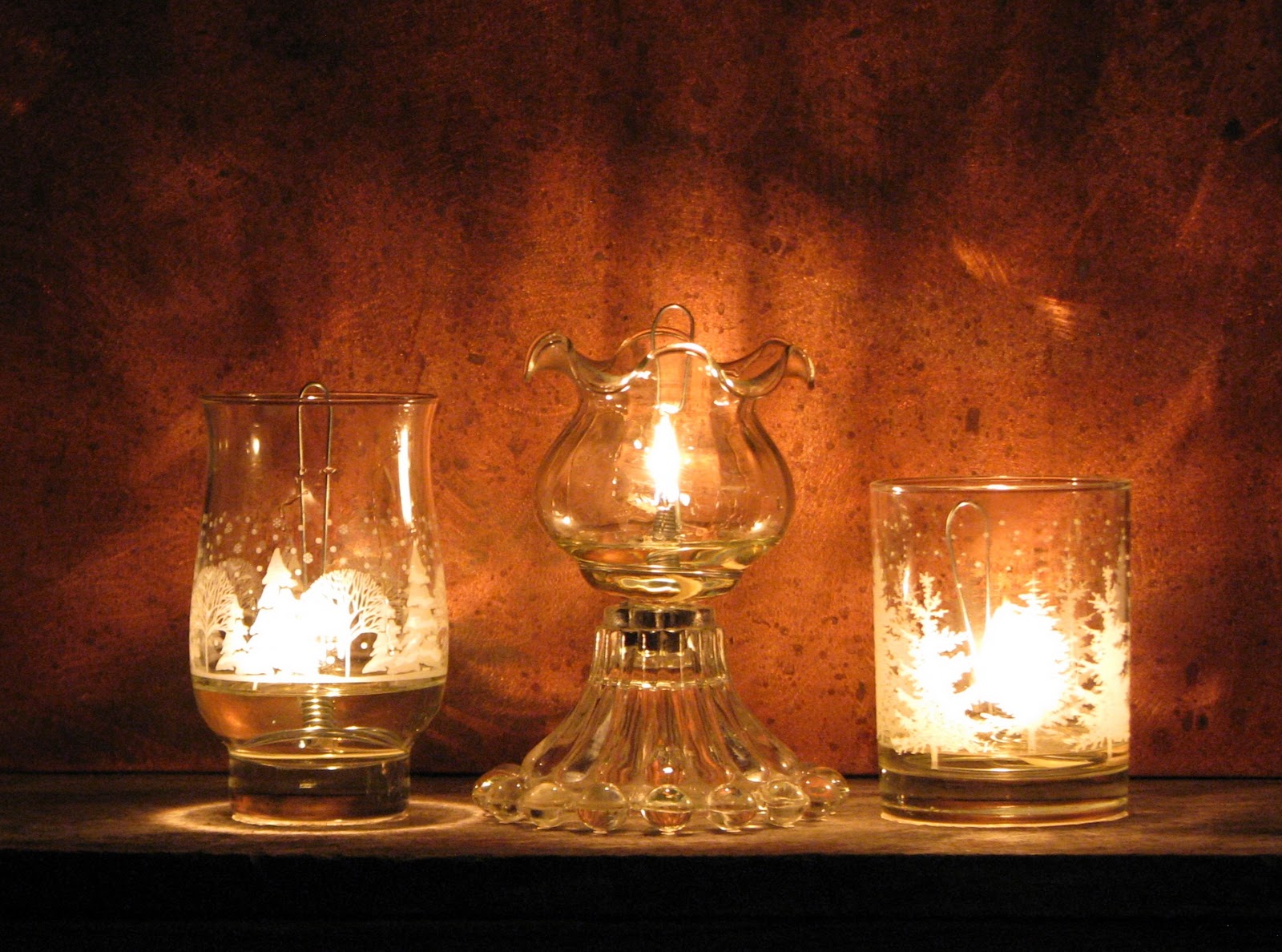 merry corliss OLIVE OIL LAMP gallery: CHRISTMAS GLASSES & AND A VOTIVE ...