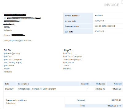 IpohTech: PayPal - Free Invoice Template