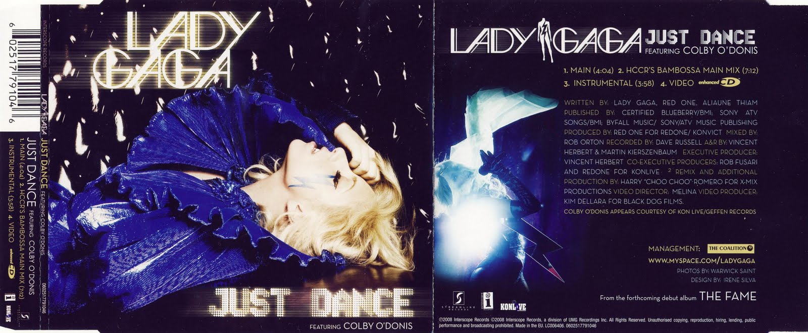 Single : Lady Gaga feat. Colby O'Donis - Just Dance - Encartes Pop