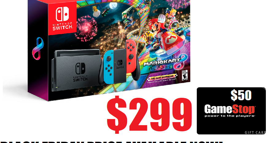 Nintendo Switch System with Mario Kart 8 Deluxe Bundle $299 + $50 ...