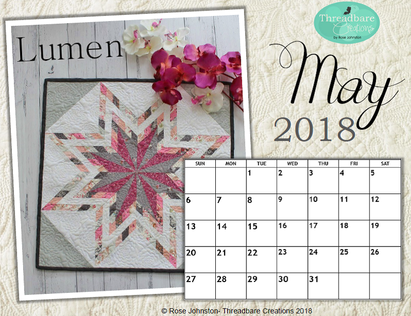 Lumen Mini Quilt + Your Free May 2018 Calendar - Threadbare Creations