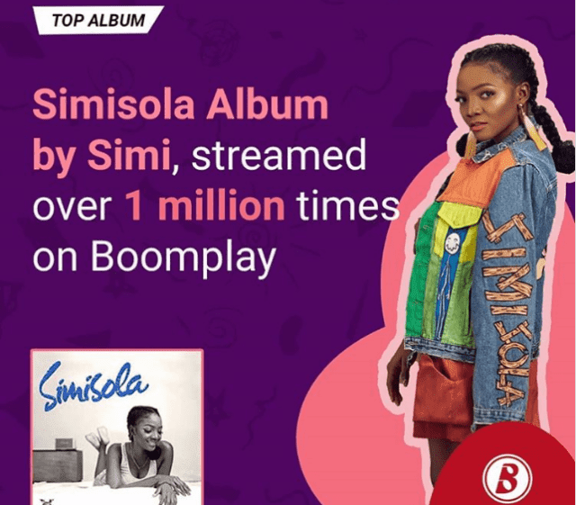 Simi Becomes First Artist To Reach 1M Streams On Boomplay With ...