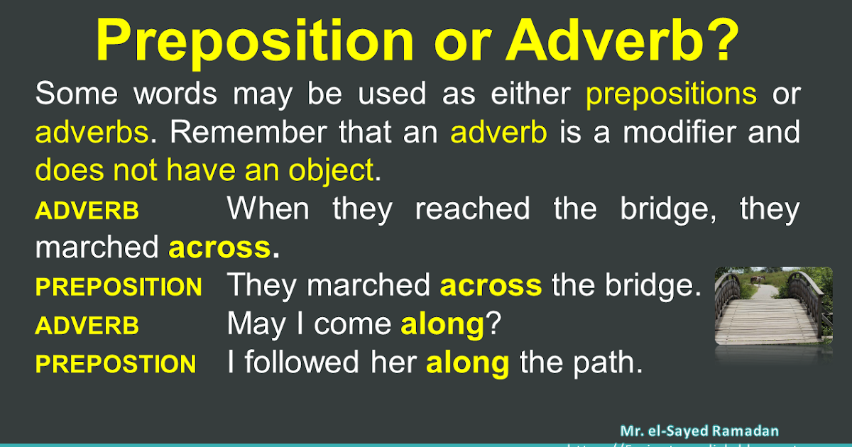 Parts of Speech: Preposition or Adverb?