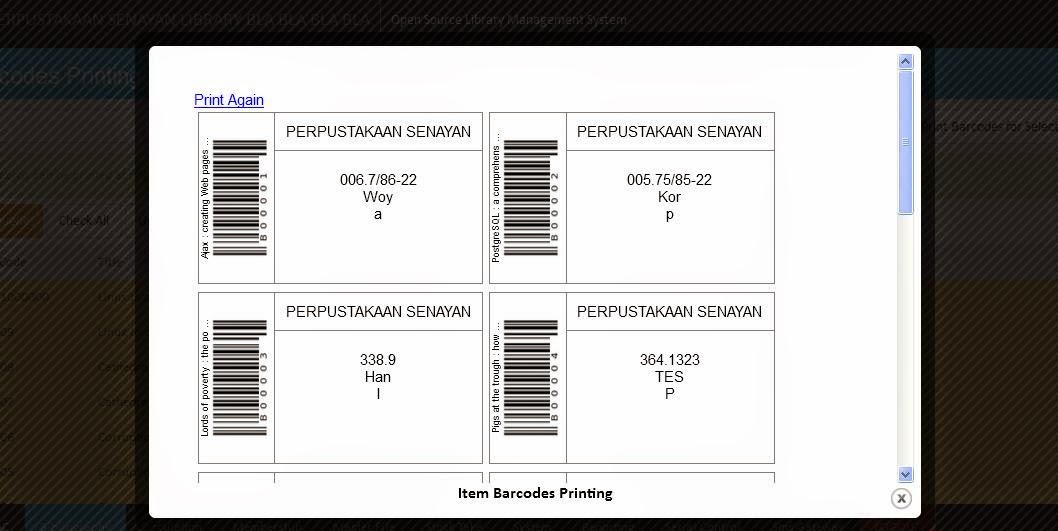 Instalasi Label Barcode SLiMS Cendana