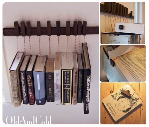 Bookshelf: Custom made wooden book rack