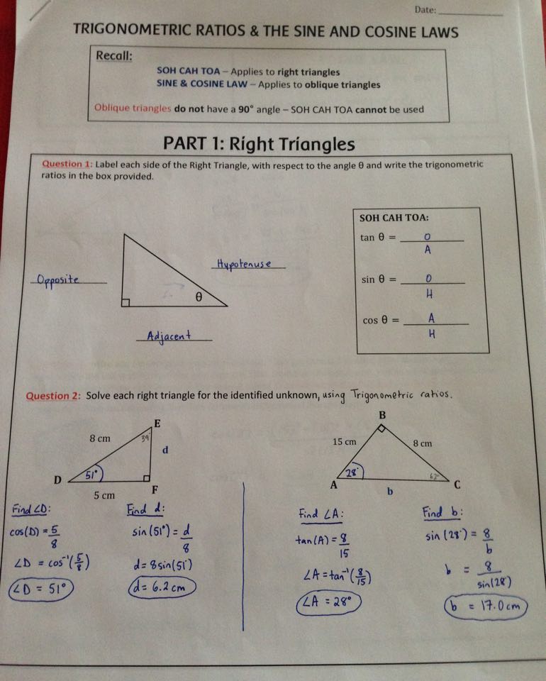 Insights on Teaching Mathematics : Trigonometry Group learning Activity ...