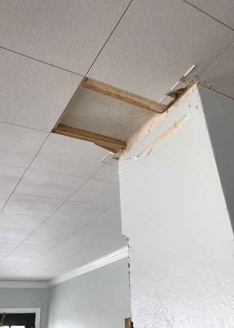 Farmhouse Ceiling - removing ceiling tiles | Averie Lane: Farmhouse ...
