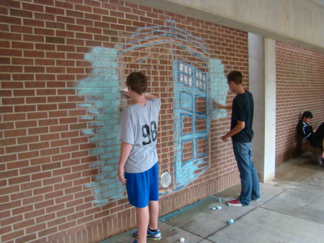 Art of Apex High School: Interactive Chalk Murals : Day 2