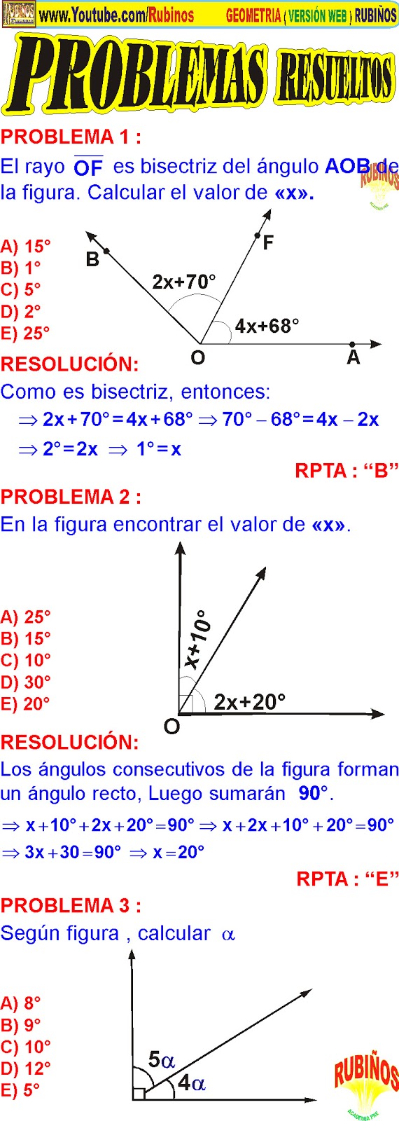 ANGULOS PROBLEMAS RESUELTOS DE SECUNDARIA Y PRE UNIVERSIDAD PDF