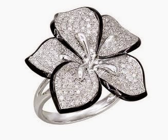 Diamond Flower Rings and Things...: 14K White Gold Large Diamond Flower ...