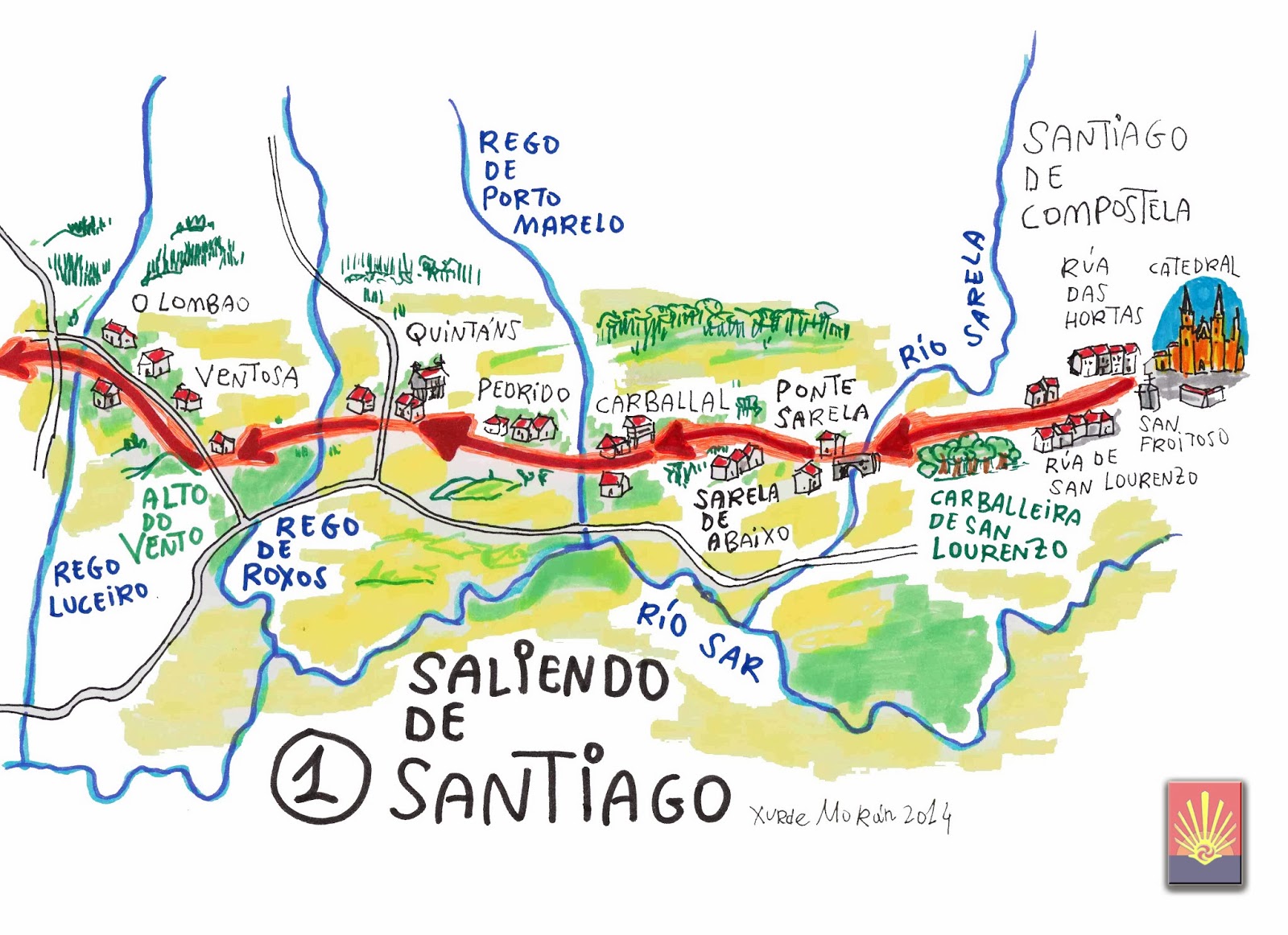 Xurde Morán: Mapas del Camino a Fisterra y Muxia : Etapa 1 "Saliendo de ...