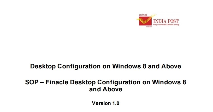 SOP - Finacle Desktop Configuration on Windows 8 and above [Finacle Internet Setting] | DOP Core ...