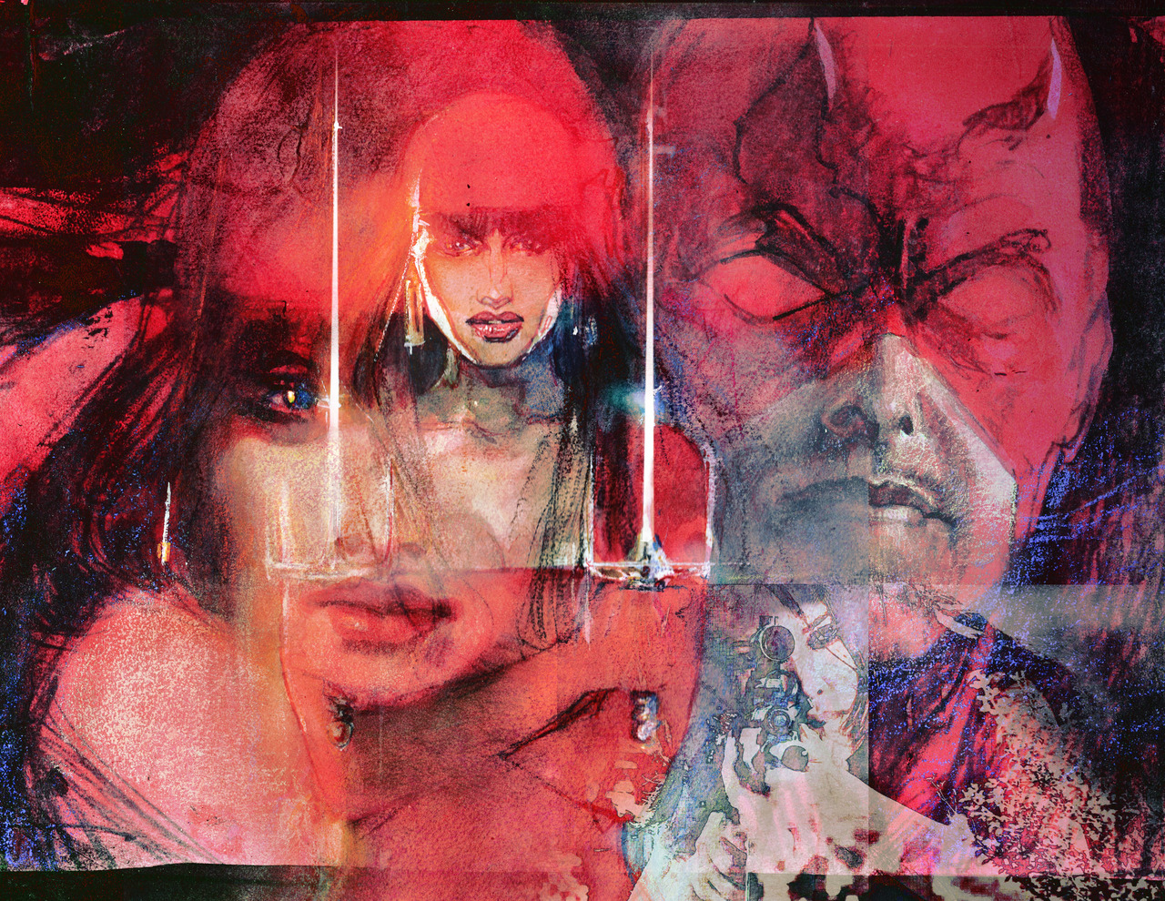 Leituras de BD/ Reading Comics: Ilustração: Elektra por Bill Sienkiewicz