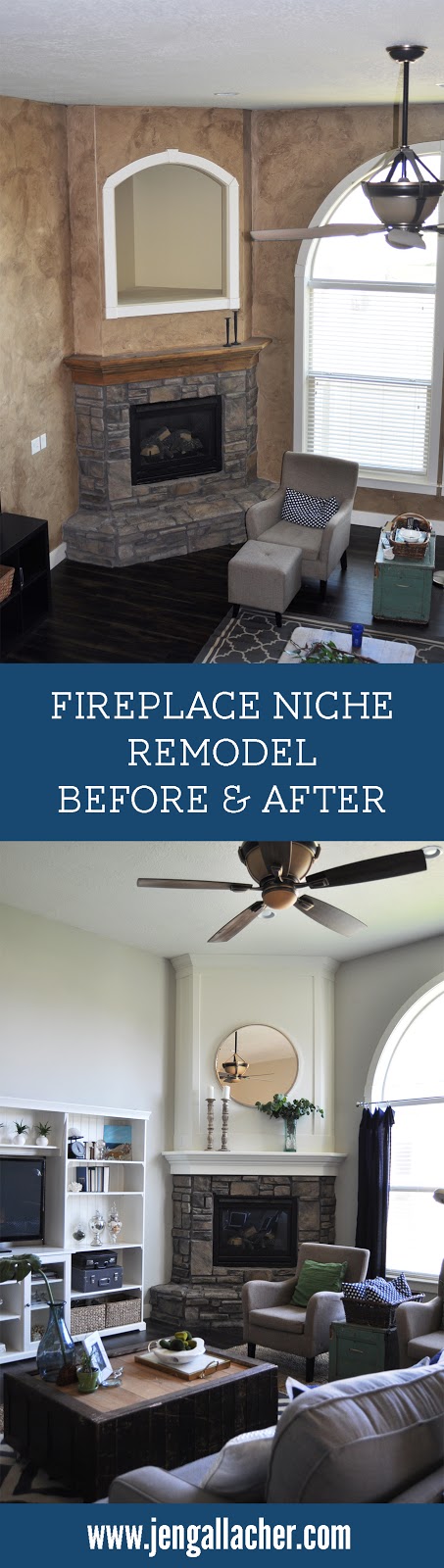How to Cover a Niche in a Fireplace: Before and After | Jen Gallacher