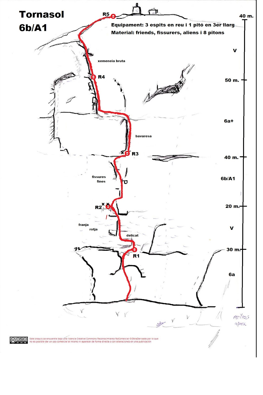 Escaladas en Penyagolosa: 13 - Tornassol, 6b / A1